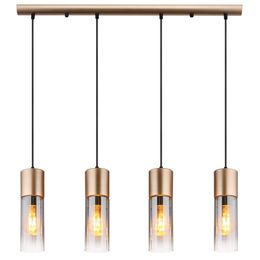 Globo LIGHTING H&auml;ngeleuchte "ANNIKA", cappuccinofarben matt, 4, &Oslash; 9cm H: 156cm, 1 Stk., Leuchten, H&auml;ngeleuchte, Glas, E27, H&auml;ngeleuchte