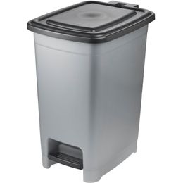 M&uuml;lleimer keeeper "olaf", silber (light silber), B:42cm H:53cm T:32cm, Kunststoff, M&uuml;lleimer, M&uuml;lleimer, leicht zu reinigen, komfortables &Ouml;ffnen und Schlie&szlig;en mit Tretpedal