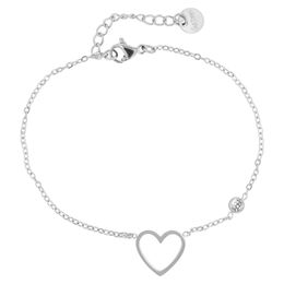 Adelia&acute;s Armband ADELIA&acute;S "Damen Armband &ndash; Herz aus Edelstahl 17+3 cm", silber, Armb&auml;nder, Damen, 20cm, Edelstahl, Armband, Zum Verschenken &ndash; passend f&uuml;r viele Anl&auml;sse