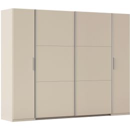 Schwebet&uuml;renschrank Rauch "Kleiderschrank Dreht&uuml;renschrank Schrank Garderobe KRONACH", champagner, griffleisten alu, B:268cm H:210cm T:59cm, Holzwerkstoff, Schr&auml;nke, Schwebet&uuml;renschrank, mit Dreh- und Schwebet&uuml;ren und vielen Einlegeb&ouml;den MADE IN GERMANY