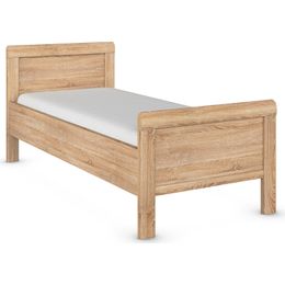 Bett Rauch "Bett Einzelbett Stollenbett EVELYN", braun (eiche sonoma), B:99cm H:94cm L:210cm, Betten, Bett, in Komforth&ouml;he aus Holzwerkstoff in elegantem Stil MADE IN GERMANY