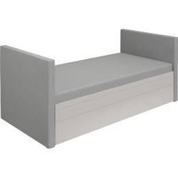 Jugendbett Paidi "FLYNN in verschiedenen Ausf&uuml;hrungen, Ausziehbett mit 2 Liegefl&auml;chen", grau (kieselgrau, steingrau), B:106cm H:92cm L:216cm, Betten, Jugendbett, G&auml;stebett, Metallgestell inkl. Lattenroste, 2-in-1 Funktionsbett