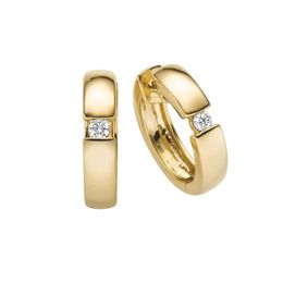 Adelia&acute;s Paar Ohrh&auml;nger ADELIA&acute;S "Damen 585 Gold Ohrringe Creolen mit Diamant Brillant &Oslash; 13 mm", gold, Ohrringe, Damen, Damen, 0,06 VVS = sehr sehr kleine Einschl&uuml;sse, Diamanten Gelbgold 585 Gold, Diamanten, Gelbgold 585, Gold, mit Diamant / Brillant f&uuml;r Damen