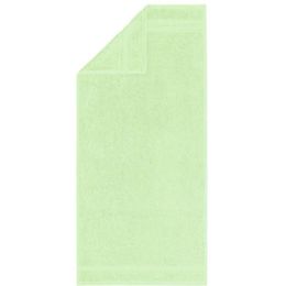 Handt&uuml;cher Egeria "Manhatten Gold", gr&uuml;n (fennel), B:50cm L:100cm, Frottier, Obermaterial: 100% Baumwolle, Handt&uuml;cher, Uni Programm mit Streifenbord&uuml;re, reine Baumwolle