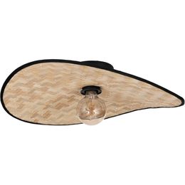 Eglo Deckenleuchte "Marywell Deckenlampe, Wohnzimmerlampe Japan-Stil aus Metall und Bambus", schwarz, 1, H: 16,5cm, 1 Stk., Leuchten, Wand-/Deckenleuchte - L50 x B34,5 x H16,5 cm - schwarz - 1X40W exkl., Deckenleuchte