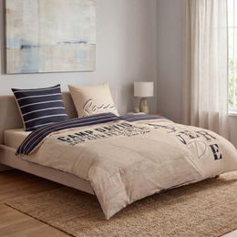 Wendebettw&auml;sche CAMP DAVID "Sea Stripes", natur, B/L: 135cm x 200cm, 1 Stk., 1 Stk., Renforc&eacute;, B/L: 80cm x 80cm, 2, Renforc&eacute;, Obermaterial: 100% Baumwolle, Bettw&auml;sche, Wendebettw&auml;sche, gewebtes Label