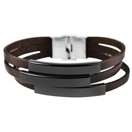 Adelia&acute;s Armband ADELIA&acute;S "Unisex Armband aus Leder 21,5 cm", braun (schwarz), Armb&auml;nder, Damen, 22cm, Leder, Armband, Sch&ouml;ne Geschenkidee zum Valentinstag