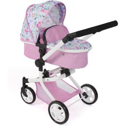 Bayer Chic 2000 Kombi-Puppenwagen CHIC2000 "Mika", bunt (flowers rosa), Puppenwagen, KinderB:41cm H:82cm T:73cm, Kunststoff, Metall, Stoff, mit schwenkbaren Vorderr&auml;dern, B:41cm H:82cm T:73cm