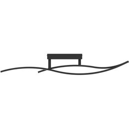 Eglo Deckenleuchte "Grisolia Deckenlampe, Wohnzimmerlampe, Metall und Kunststoff, Lampe", schwarz, 1, H: 15cm, 1 Stk., Leuchten, Wand-/Deckenleuchte - L84,9 x B6 x H15 cm - schwarz - 12W inkl., Deckenleuchte