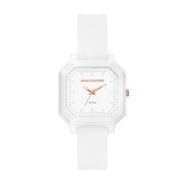 Quarzuhr Skechers "Rosencrans Square", wei&szlig;, rosegoldfarben, Armbanduhren, Herren, Quarzuhr, Armbanduhr, Damenuhr, Herrenuhr, Silikonarmband, analog