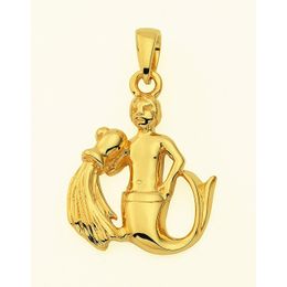Adelia&acute;s Kettenanh&auml;nger ADELIA&acute;S "Damen & Herren 585 Gold Sternzeichen Anh&auml;nger Wassermann", gold, Schmuckanh&auml;nger, Damen, Wassermann, Gelbgold 585 Gold, Gelbgold 585, Gold, Kettenanh&auml;nger, Goldschmuck f&uuml;r Damen & Herren