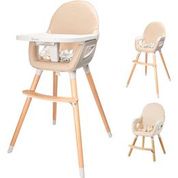 Hochstuhl BABYGO "Scandi - wood", Baby, Gr. B/H/T: 59cm x 102cm x 59cm, beige, St&uuml;hle Hochstuhl
