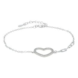 Adelia&acute;s Armband ADELIA&acute;S "Damen Armband &ndash; Herz aus 925 Silber mit Zirkonia 17+3 cm", silber, Armb&auml;nder, Damen, 20cm, Silber 925 (Sterlingsilber), Armband, Ein kleines Geschenk mit gro&szlig;er Wirkung