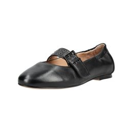 Riemchenballerina REGARDE LE CIEL "Regarde Le Ciel Ballerinas Leder", Damen, Gr. 38, schwarz, Leder, Schuhe Riemchenballerina