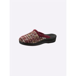 Hausschuh Casual Looks, Damen, Gr. 37, rot (bordeaux, gestreift), Textil, Schuhe Hausschuh