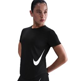 Lauftop Nike "W NK TEMPO SWSH HBR DF SS TOP", Damen, Gr. XL, schwarz, wei&szlig;, Obermaterial: 100% Polyester, Tops, f&uuml;r Laufaktivit&auml;ten, aus Polyester, leichtes Material