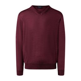 Strickpullover Maerz Muenchen "Maerz Muenchen 490400 Strickpullover Herren Bekleidung", Herren, Gr. 50, bordeaux, 100% Wolle, V-Ausschnitt, Pullover Strickpullover