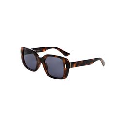 Sonnenbrille Laura Scott "mit goldfarbenen Metalldetail am B&uuml;gelansatz", Damen, braun, gemustert, leicht durchscheinend, leicht transparent, Sonnenbrillen Sonnenbrille, braun gemusterter Vollrandrahmen, graue Gl&auml;ser mit hohem Blendschutz