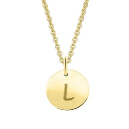 Kettenanh&auml;nger ONE ELEMENT "Buchstaben Anh&auml;nger aus 333 Gelbgold &Oslash; 11,0 mm", gold, Schmuckanh&auml;nger, Damen, Buchstabe L, A, Gelbgold 333 Gold, Gelbgold 333, Gold, Kettenanh&auml;nger