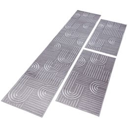 Bettumrandung OTTO HOME "Lyssandra", grau, H:8mm, Obermaterial: 85% Polypropylen, 15% Polyester, Bettumrandungen, 3D-Effekt, softer Kurzflor, pflegeleicht, leichter Glanz, Scandi-Look