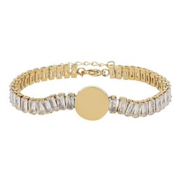 Adelia&acute;s Armband ADELIA&acute;S "Damen Armband aus Edelstahl mit Zirkonia 16,5 cm", gold, Armb&auml;nder, Damen, 16cm, Edelstahl, Armband, Ideal als Geschenk &ndash; dezent und elegant
