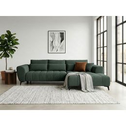 Ecksofa WERK2 "Garay, XXL-Liegefl&auml;che: elektrisch ausziehbar auf ca. 228&times;126 cm", gr&uuml;n, B:287cm H:64cm T:220cm, 100% Polyester, Sofas, Ecksofa, Luxus in &Uuml;bergr&ouml;&szlig;e: XXL-Liegefl&auml;che, Komfort-Ottomane & stilvolle F&uuml;&szlig;e, Topseller