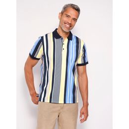 Poloshirt CLASSIC "Kurzarm-Poloshirt", Herren, Gr. 44/46, blau (marine, gestreift), 100% Baumwolle, gemustert, gestreift, mehrfarbig, Shirts