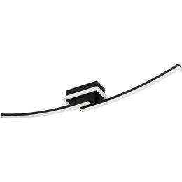 Eglo Deckenleuchte "Lungolago Deckenlampe, B&uuml;rolampe Decke aus Metall, K&uuml;chenlampe, Lampe", schwarz, 1, H: 6cm, 1 Stk., Leuchten, Wand-/Deckenleuchte - L74 x B14 x H6 cm - schwarz - 12W inkl., Deckenleuchte