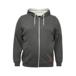 Kapuzensweatjacke Blend "Kapuzensweatjacke BHHulker Big & Tall", Herren, Gr. 5XL, grau (charcoal mix), Obermaterial: 60% Baumwolle CO. 40% Polyester PES., Sweatjacken