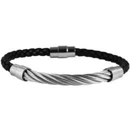 Adelia&acute;s Armreif ADELIA&acute;S "Damen Armband &ndash; Armreif aus Leder 21 cm", schwarz, Armb&auml;nder, Damen, 21cm, Leder, Armreif, Zum Verschenken &ndash; ideal zum Jubil&auml;um