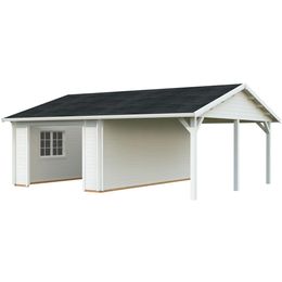 Garage Palmako "Roger, ohne Tor", wei&szlig;, wei&szlig;, H:316cm, Massivholz, Garagen, BxTxH: 706x619x316 cm