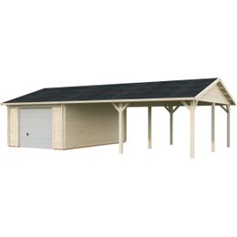 Garage Palmako "Roger, mit Sektionaltor", natur, H:316cm, Massivholz, Garagen, BxTxH: 1006x619x316 cm