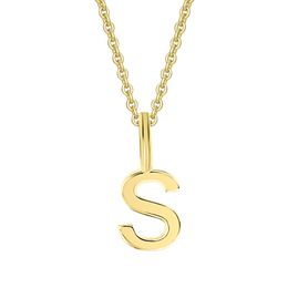Kettenanh&auml;nger ONE ELEMENT "Buchstaben Anh&auml;nger aus 333 Gelbgold", gold, Schmuckanh&auml;nger, Damen, Buchstabe S im Setmit Halskette, A, Gelbgold 333 Gold, Gelbgold 333, Gold, Kettenanh&auml;nger, Ein Schmuckst&uuml;ck mit Pers&ouml;nlichkeit &ndash; ideal zum Verschenken