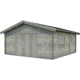 Garage Palmako "Roger", grau, Massivholz, Garagen, BxTxH: 622x596x312 cm, mit Holztor, grau