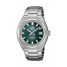 Quarzuhr CASIO EDIFICE, edelstahlfarben, petrol, Armbanduhren, Herren, Quarzuhr, Armbanduhr, Herrenuhr, Edelstahlarmband, analog, Tag, Neo-Display