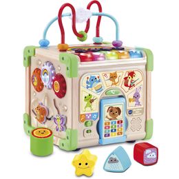 Motorikw&uuml;rfel Vtech "Vtech Baby, Interaktiver Holz-Spielw&uuml;rfel", bunt, Motorikspielzeug, BabyB:21cm H:29cm T:19cm, Holz, B:21cm H:29cm T:19cm