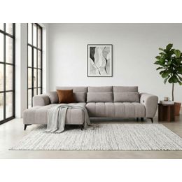 Ecksofa WERK2 "Garay, XXL-Liegefl&auml;che: elektrisch ausziehbar auf ca. 228&times;126 cm", beige, B:287cm H:64cm T:220cm, 92% Polyester, 8% Nylon, Sofas, Ecksofa, Luxus in &Uuml;bergr&ouml;&szlig;e: XXL-Liegefl&auml;che, Komfort-Ottomane & stilvolle F&uuml;&szlig;e