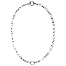 Kette ohne Anh&auml;nger Jobo "Split-Chain Statement", silber 925, Halsketten, Damen, Silber 925 (Sterlingsilber), L: 45, 925 Silber 45 cm