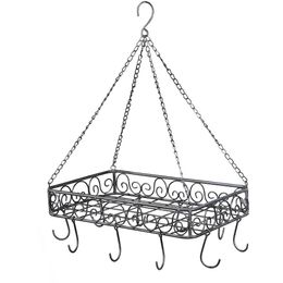 H&auml;ngekorb AMBIENTE HAUS "Topfh&auml;nger aus Eisen in Grau - (B) 45 cm", grau, B:45cm H:55cm T:31cm, Eisen, Aufbewahrungsboxen