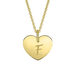 Kettenanh&auml;nger ONE ELEMENT "Herz Buchstaben Anh&auml;nger aus 333 Gelbgold", gold, Schmuckanh&auml;nger, Damen, Herzmit Gravur F, A, Gelbgold 333 Gold, Gelbgold 333, Gold, Kettenanh&auml;nger, Ein Geschenk von Herzen &ndash; zart, elegant & voller Symbolik