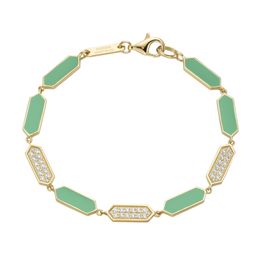 Armband "mit Emaille-Einlagen und Zirkonia, Silber 925", Damen, Gr. 18cm, Silber 925 (Sterlingsilber), gold, Giorgio Martello MILANO, Armb&auml;nder Armband