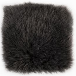 Stuhlkissen LUXOR living "Sitzauflage Lammfell" Gr. 41, schwarz (schwarz, felloptik unifarben), B:34cm H:5cm L:34cm, Lammfell, Dekokissen_Sitzkissen_Kissenh&uuml;llen, Stuhlkissen, ungepolstert, rund oder eckig, echtes Lammfell, auch als 4er Set