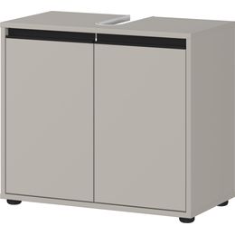 Waschbeckenunterschrank Germania "Lemont", grau (steingrau), B:63cm H:55cm T:34cm, Holzwerkstoff, Schr&auml;nke, Waschbeckenunterschrank, mit Siphonausschnitt