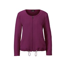 Sommerjacke GOLDNER "Kurzgr&ouml;&szlig;e Jacke", Damen, Gr. 19, pink (beere), Obermaterial: 70% Polyester PES. 27% Viskose CV. 3% Elasthan EL., normales B&uuml;ndchen, Jacken, Mit Gummib&auml;ndchen am Saum