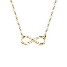 Collierkettchen Elli DIAMONDS "Infinity Pure Diamant (0.03 ct.) 925 Silber", gold, Halsketten, Damen, 45, 0,03 mit Diamanten, Silber 925 (Sterlingsilber), L: 45
