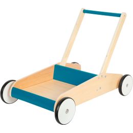 Lauflernwagen Small Foot "schiefergrau", blau, Lauflernhilfen, KinderB:40,5cm H:45,5cm T:62cm, Holz, Metall, B:40,5cm H:45,5cm T:62cm