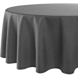 Tischdecke Delindo Lifestyle "WIEN", grau (anthrazit), B:160cm L:220cm, Polyester, Tischdecken, Tischdecke, Fleckabweisend, pflegeleicht, 180 g/m&sup2;