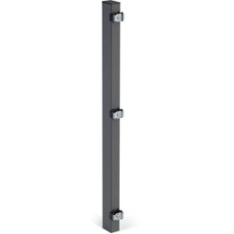 Zaunpfosten Alberts "60x40 mm f&uuml;r Doppelstabmattenzaun", grau (anthrazit), B:6cm H:87,5cm T:4cm, Stahl, Zaunpfosten, 87,5 cm, zur Befestigung mit Einschlag-Bodenh&uuml;lse oder Pfostentr&auml;ger
