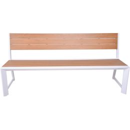 Sitzbank Garden Pleasure "VENICE", braun, wei&szlig;, B:59cm H:81cm T:180cm, Aluminium, Kunststoff, Sitzb&auml;nke, Sitzbank, ohne Armlehnen