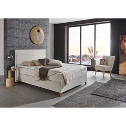 Meise M&ouml;bel Boxbett MEISE.M&Ouml;BEL "Korsika inkl. Bettkasten, mit Cord-Stoff bezogen", beige, B:142cm L:209cm, Stoffbezug Poso (100% Polyester), Komplettbetten, Boxspringbett